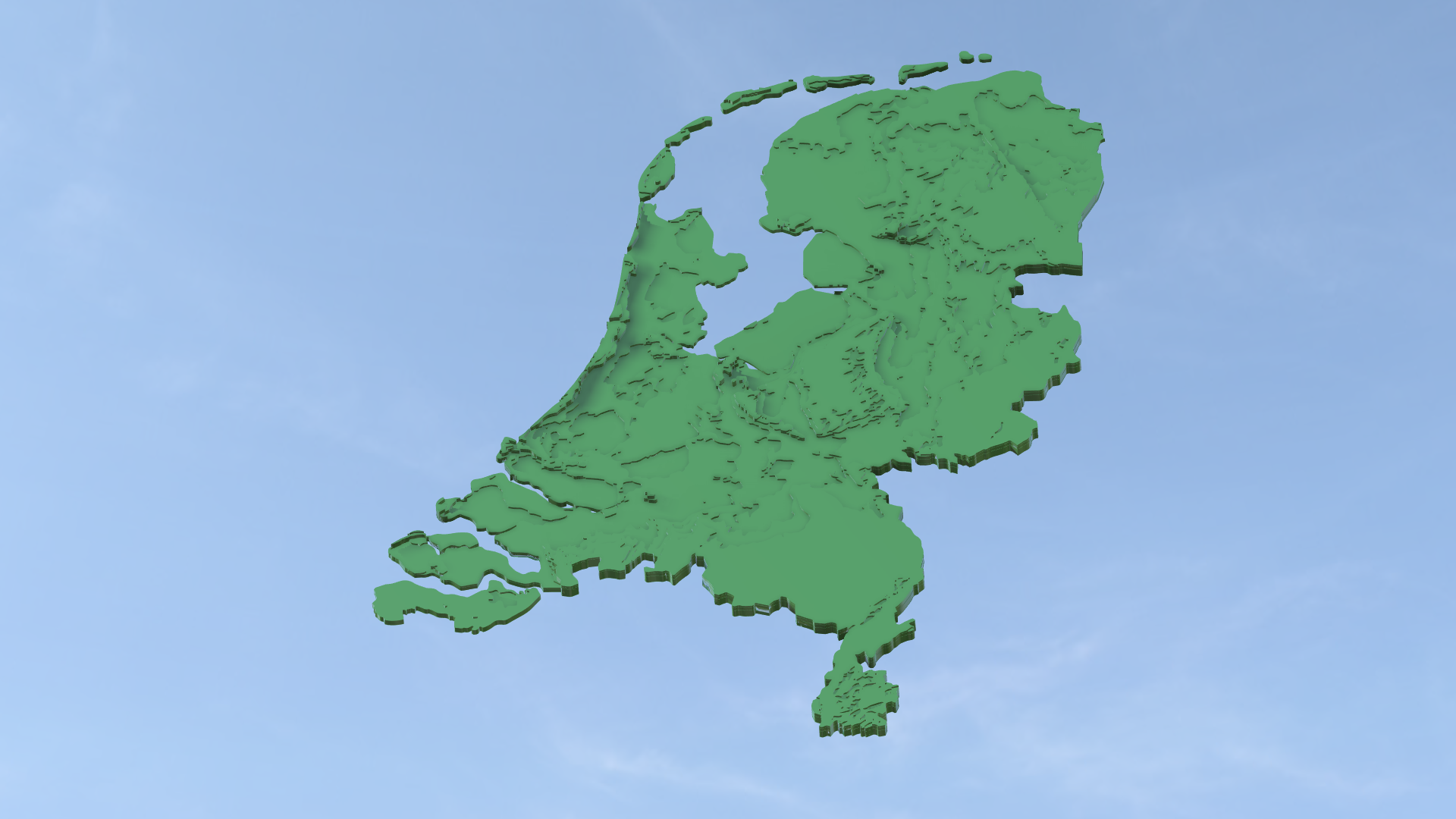 The Netherlands 3D heightmap by Manus | Download free STL model ...