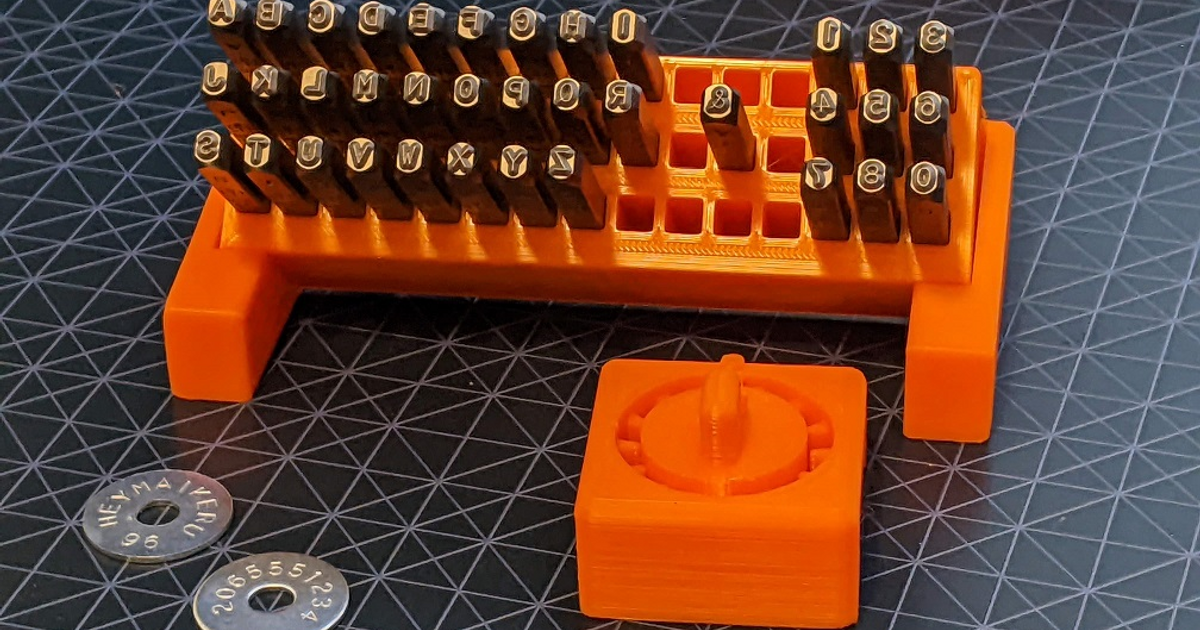 Washer Jig & Holder for Metal Stamps by maikeru | Download free STL ...