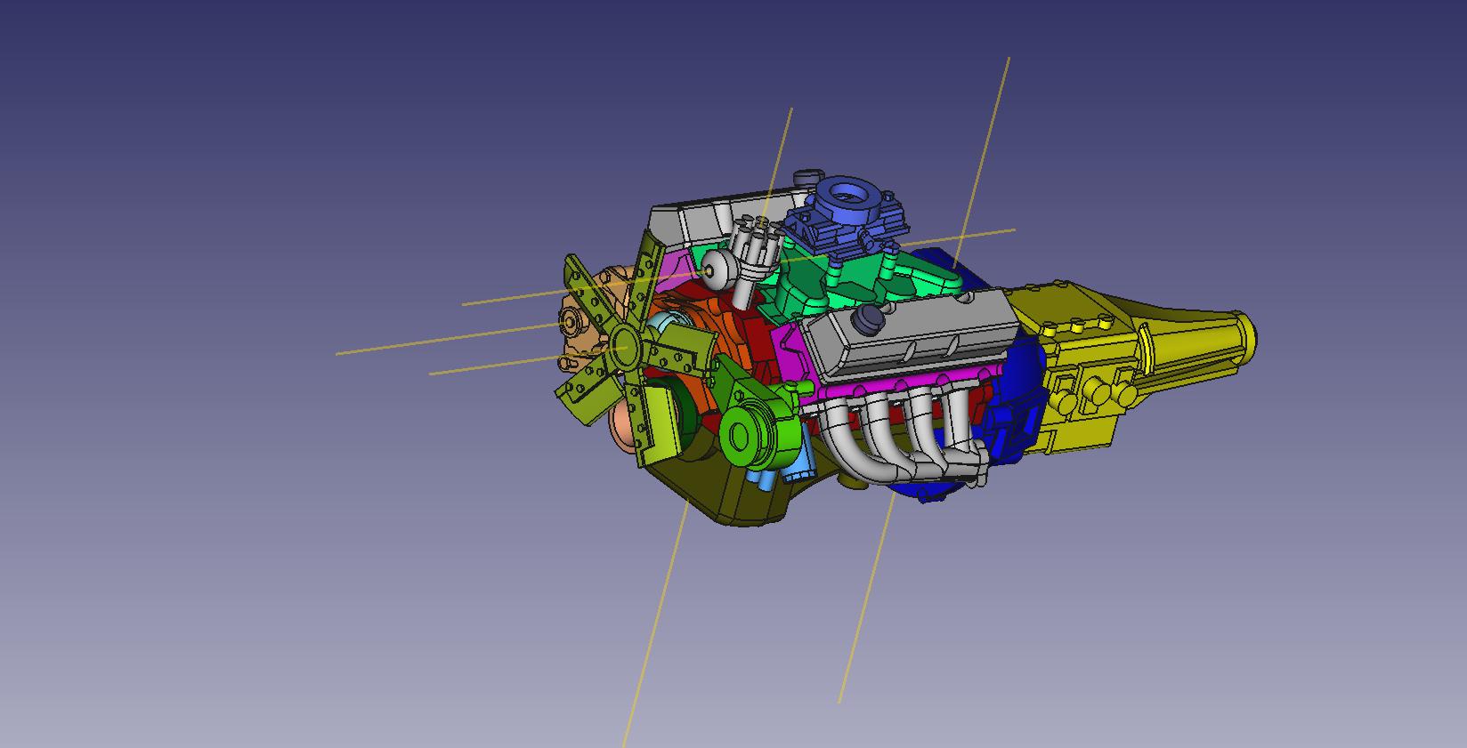 Ford 351 Cleveland engine/transmission in 1/24th scale by Walker3DTexan ...