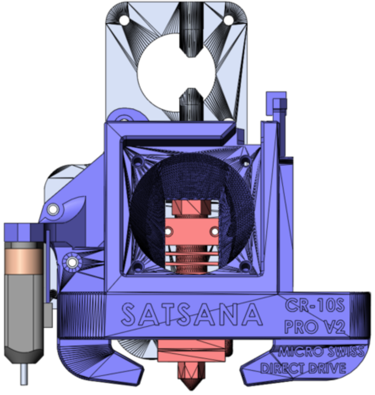 Satsana Micro Swiss Direct Drive Fan Duct for CR-10S Pro V2 by ...