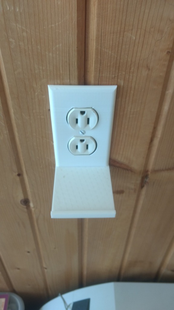 Electric outlet cover with shelf by o9guy | Download free STL model ...