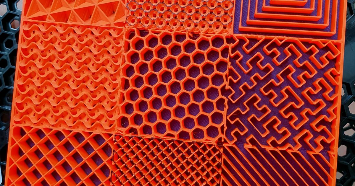 Infill type/density showcase by Štěpán | Download free STL model ...