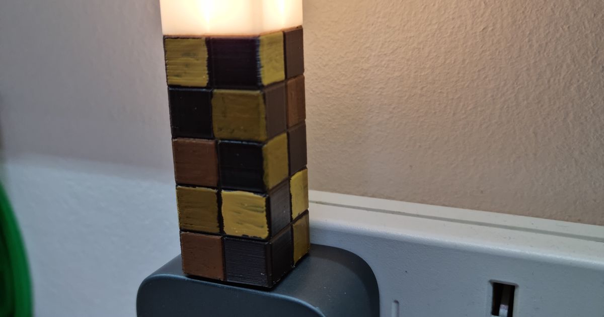 USB LED Minecraft Torch/Nightlight by EMN | Download free STL model ...