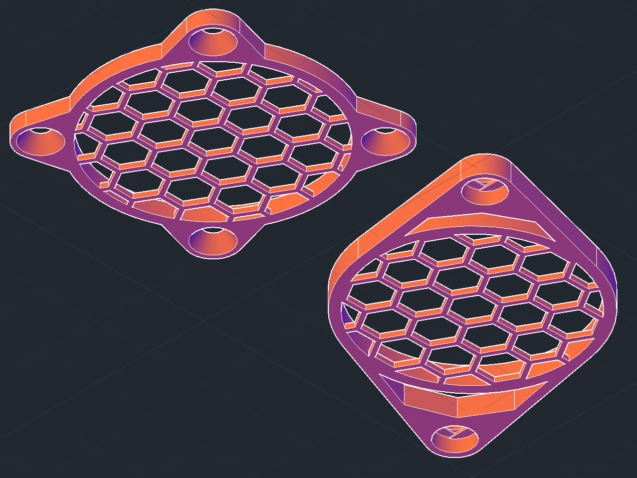 Hex Fan Grills by ProtaDec | Download free STL model | Printables.com
