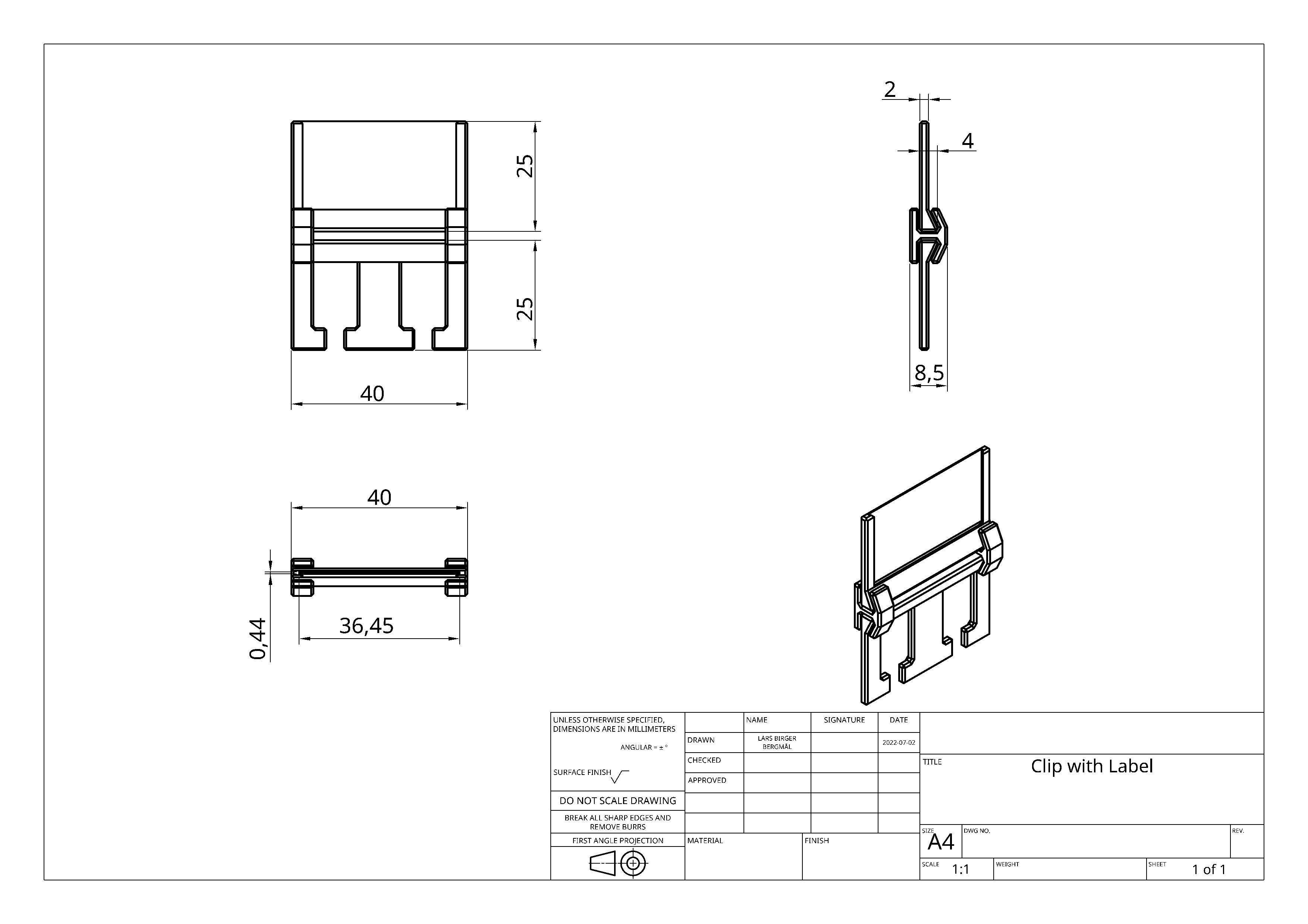 Clip with modular labels by Lars Birger Bergmål | Download free STL ...