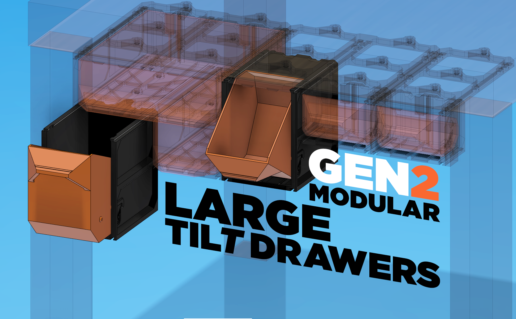 Gen2 Large Modular Tilt Drawers (LEGACY) by Jerrari | Download free STL ...