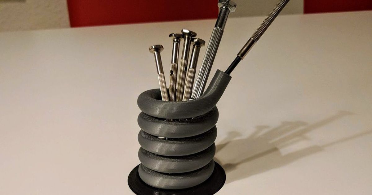 Pen or Tool Stand / Spring Design by blecheimer | Download free STL ...