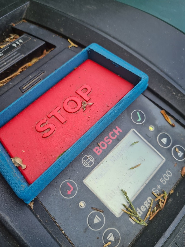 Bosch Indego Stop Button Protection by GCodePrintr | Download free STL ...