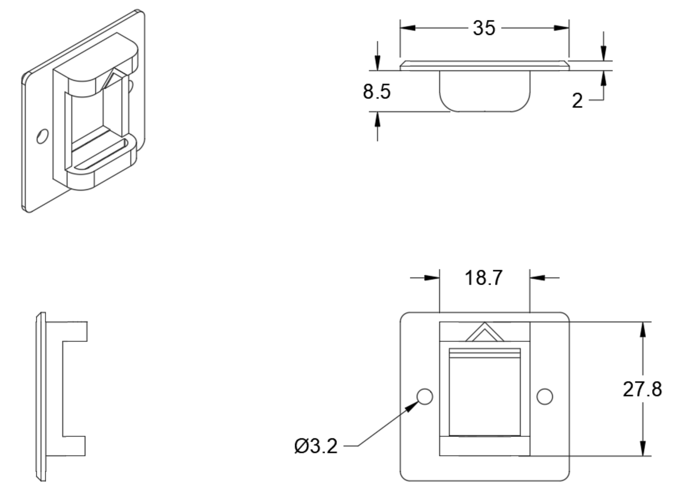 Keystone Panel Mount by M | Download free STL model | Printables.com