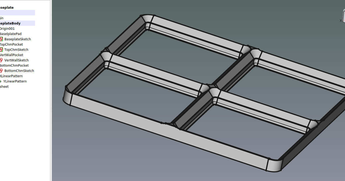 Gridfinity Baseplate parametric FreeCAD file by szprusa | Download free ...