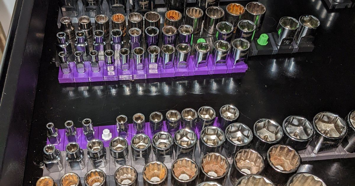 Magnetic Socket Toolbox Organizer Half Inch 1\2" by blide | Download ...