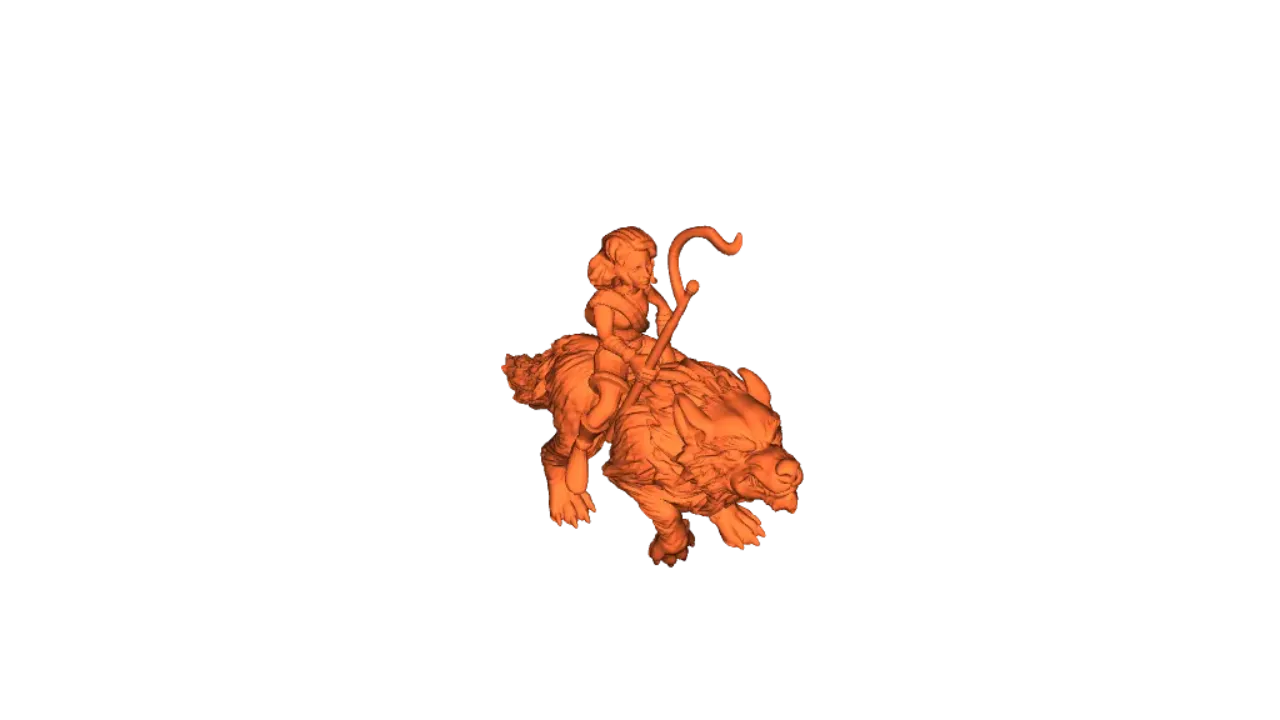 Halfling Female Druid Riding a Wolf by Matt C | Download free STL model ...