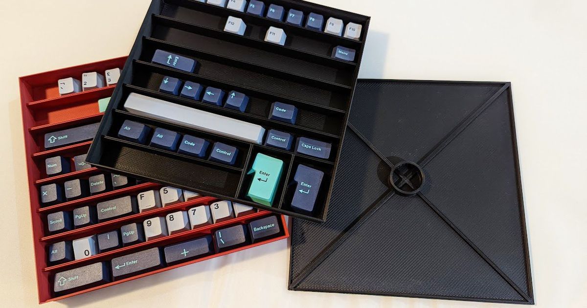 Stackable Keycap Storage Trays (Vase Mode) by SpikedSynapse | Download ...