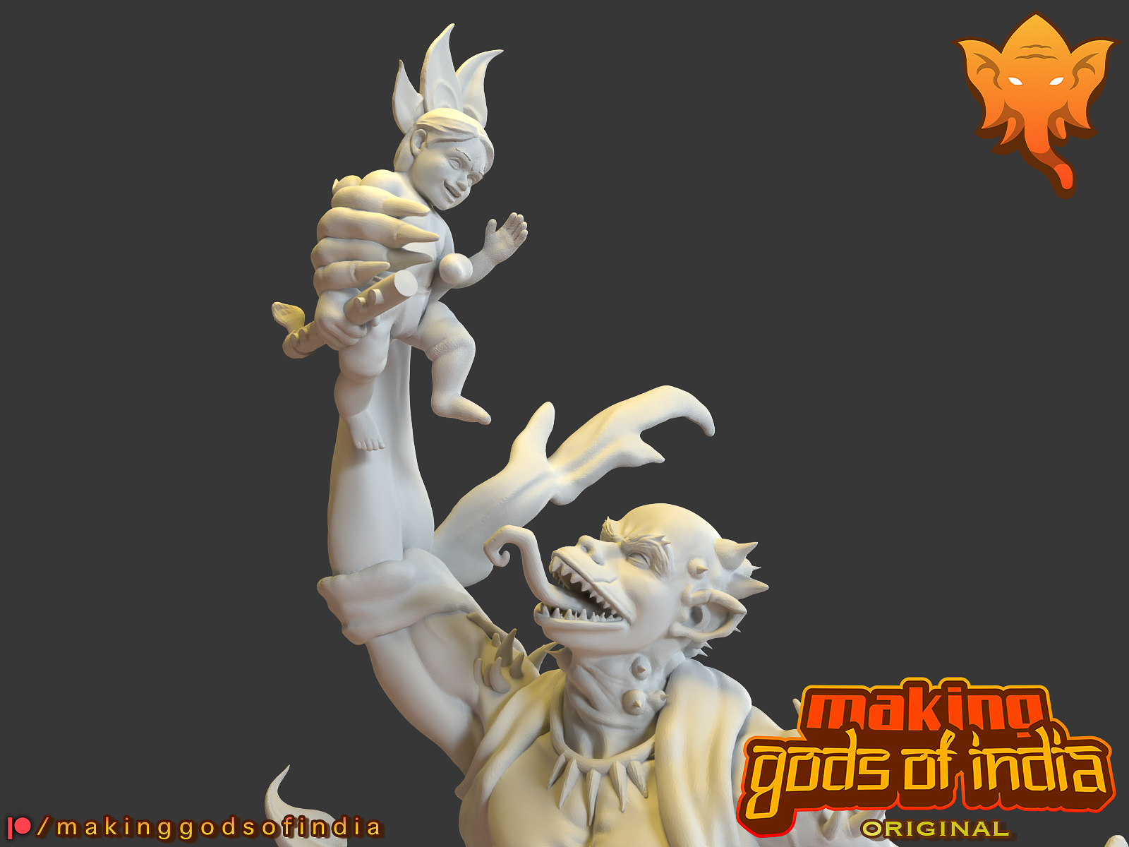 Baby Krishna & Trinavarta The Tornado Demon by Vedic Futura | Download ...