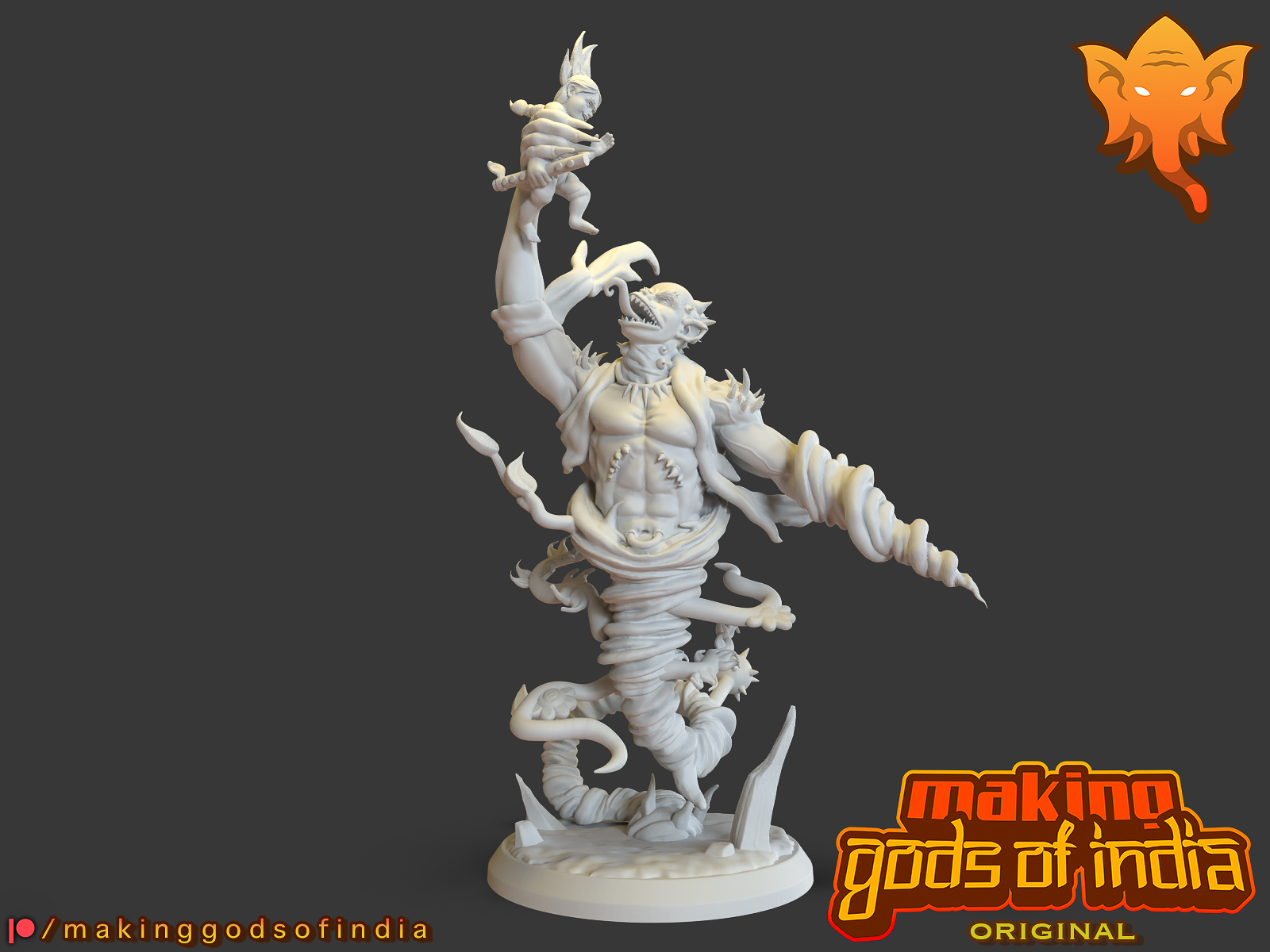 Baby Krishna & Trinavarta The Tornado Demon by Vedic Futura | Download ...