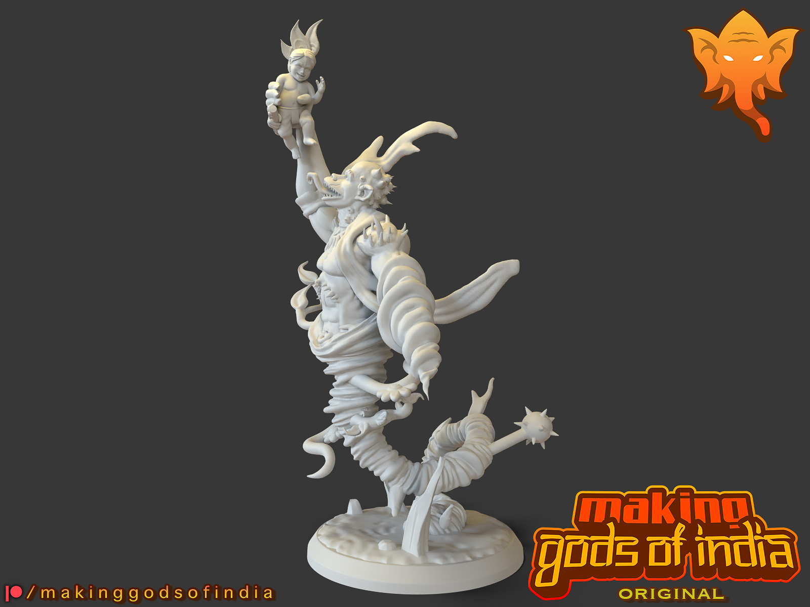 Baby Krishna & Trinavarta The Tornado Demon by Vedic Futura | Download ...