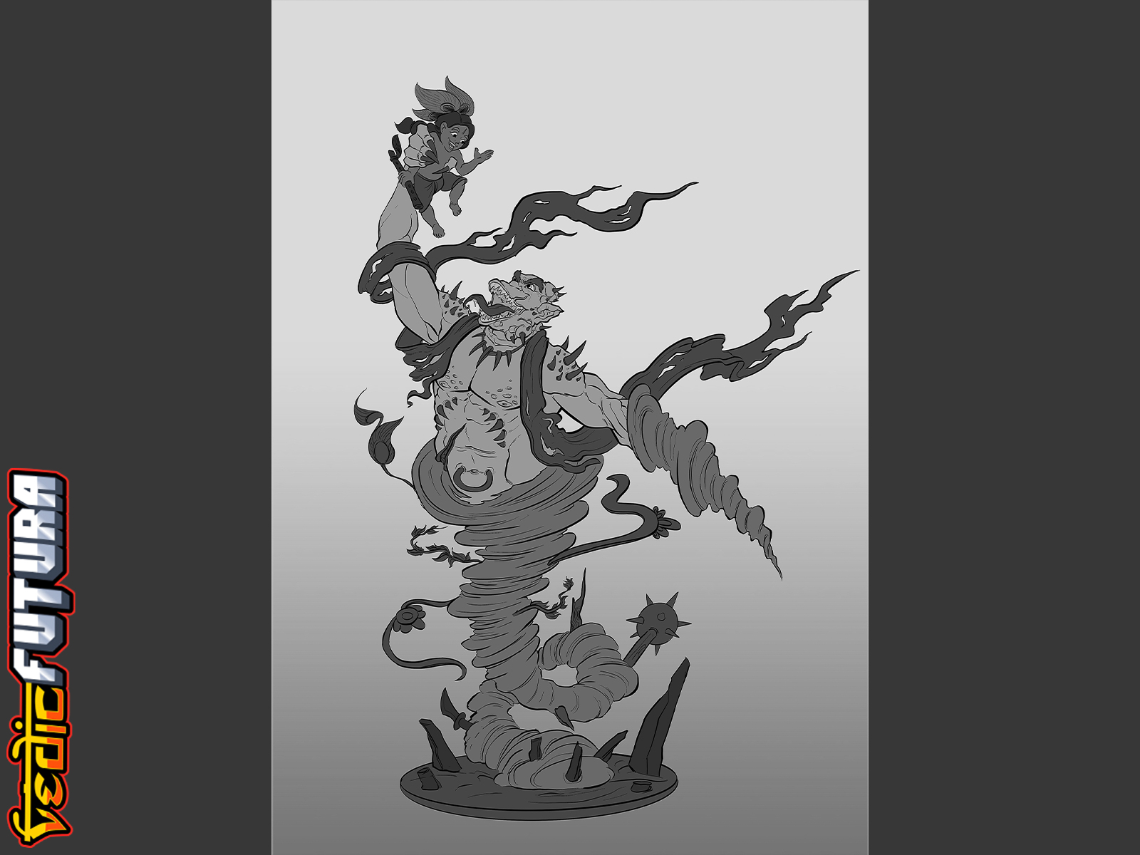 Baby Krishna & Trinavarta The Tornado Demon by VedicFutura | Download ...