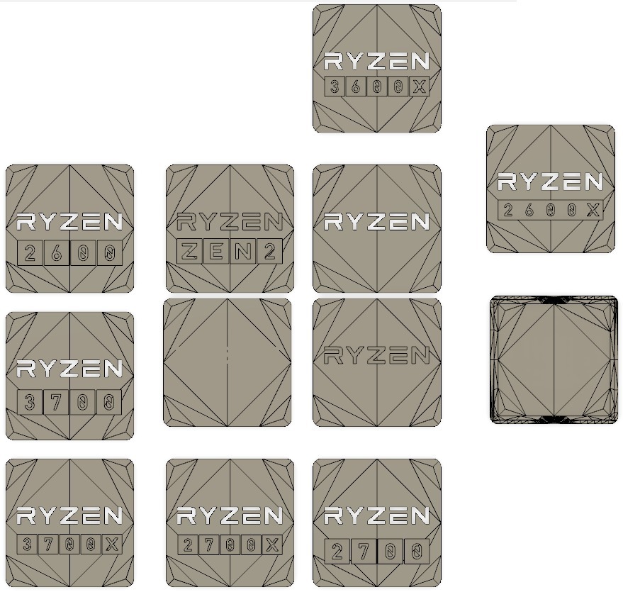 AMD CPU Box compatible Ryzen Zen+ ZEN2 : 2600X 3700X etc. by Peggy67 ...