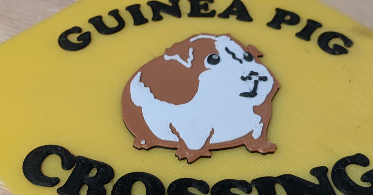 Guinea Pig Crossing Sign von Josh Canfield | Kostenloses STL-Modell ...
