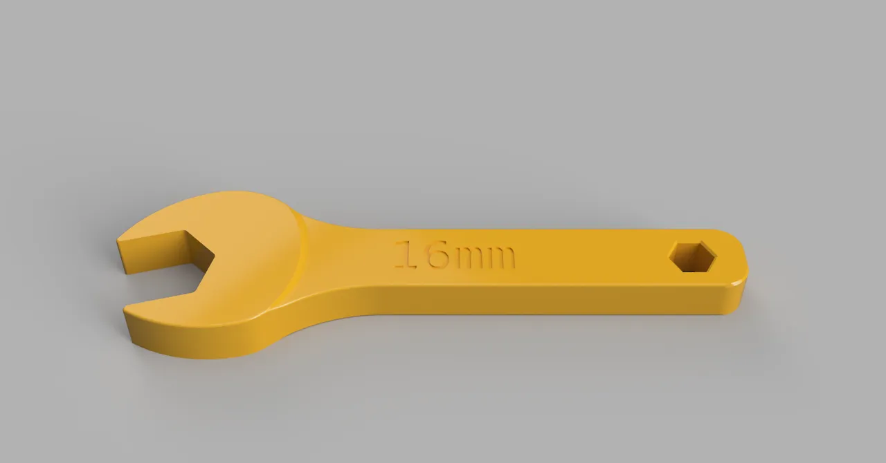 16mm wrench spanner by Oxmstr | Download free STL model | Printables.com