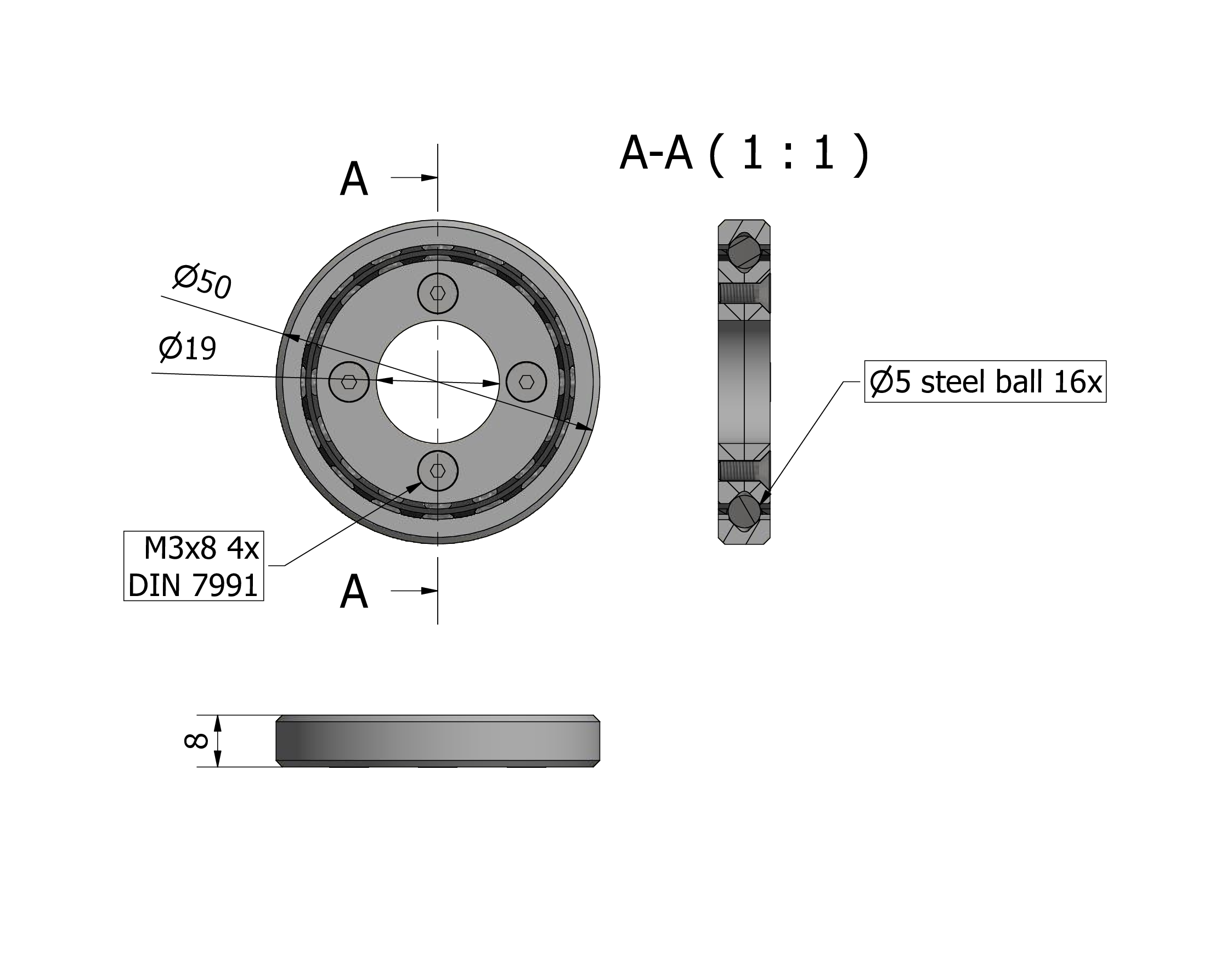 4 point-contact ball bearing by Paul | Download free STL model ...