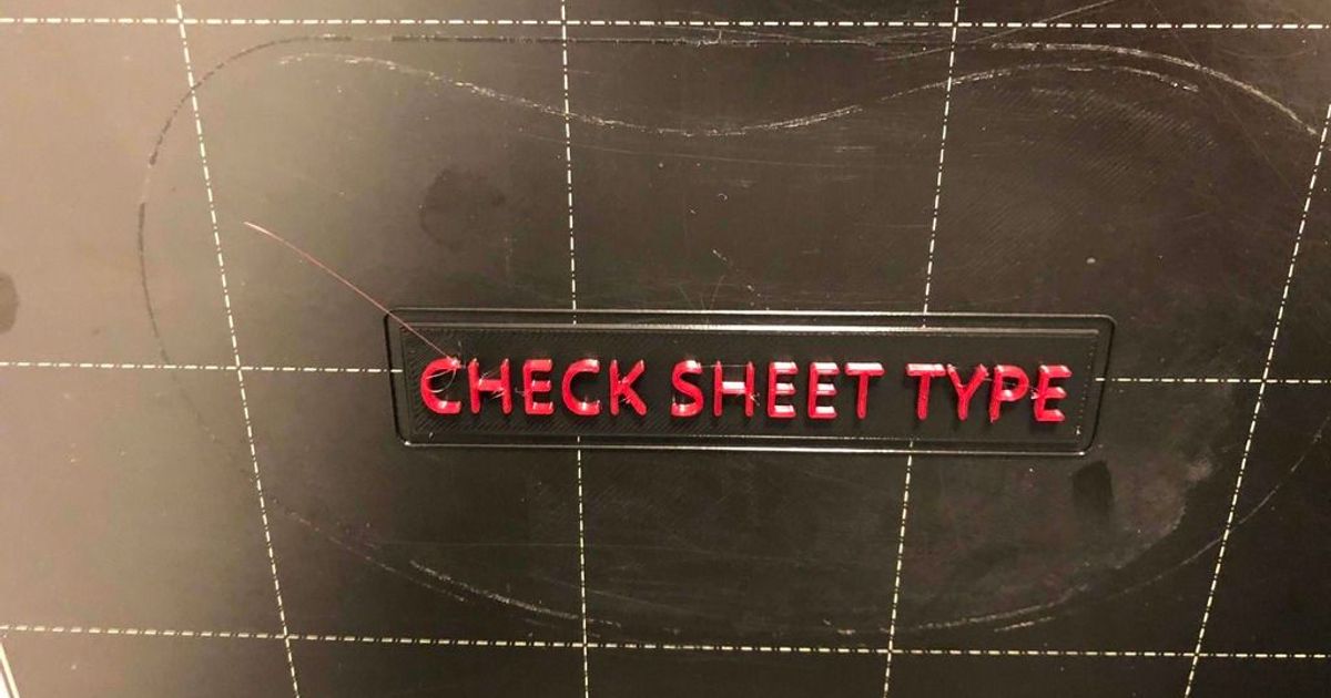 Check Sheet Type Sign by Darrenph1 | Download free STL model ...