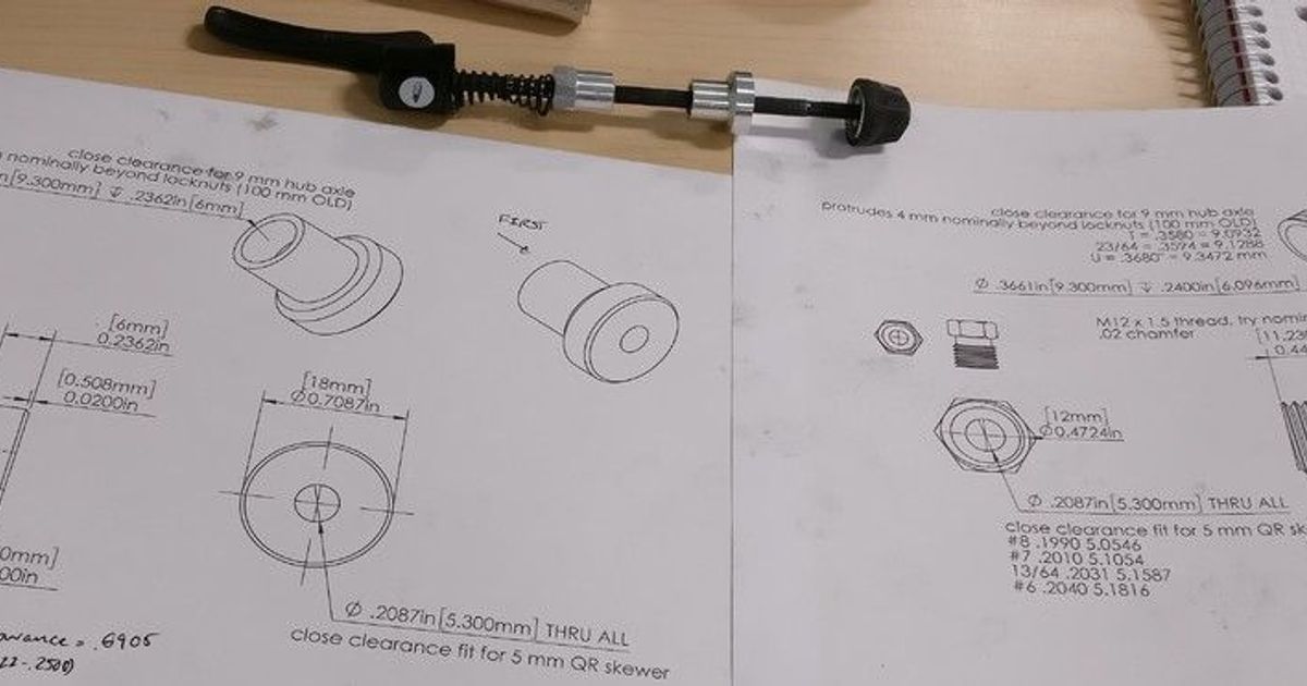 12 mm thru-axle to 9 mm quick release inserts by aiber | Download free ...
