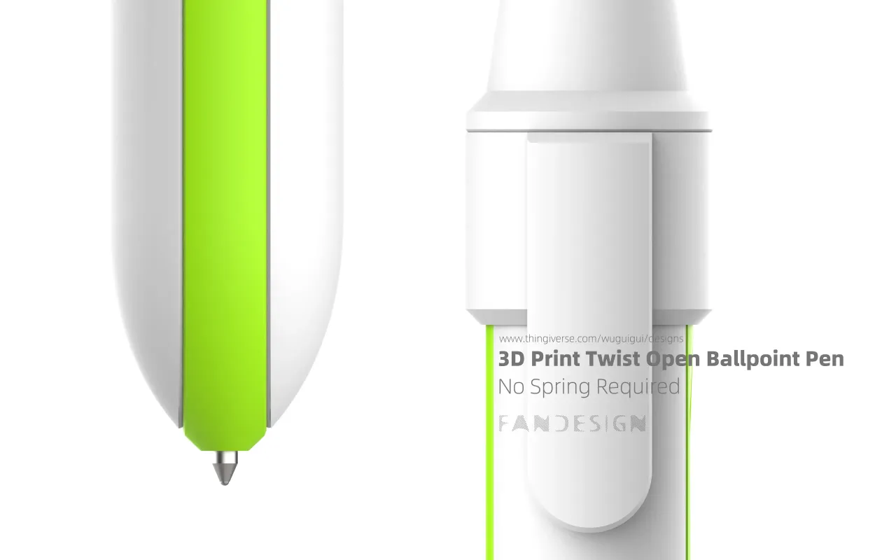 Twist Open Ballpoint Pen - Without spring by wuguigui | Download free ...