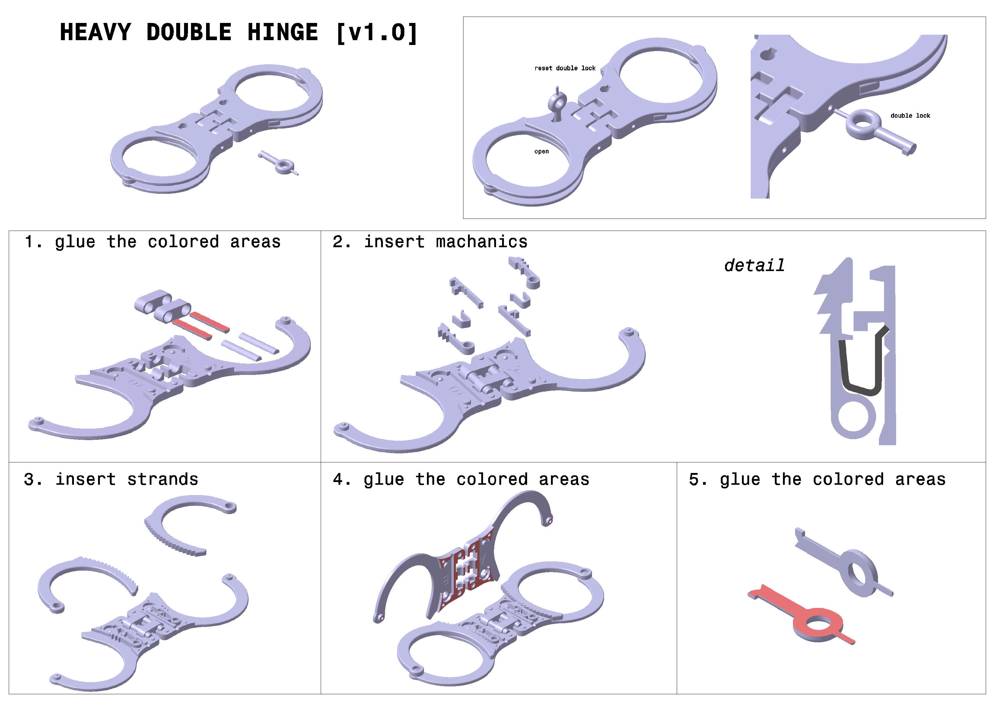 Heavy double hinge handcuffs by printcuffs | Download free STL model ...