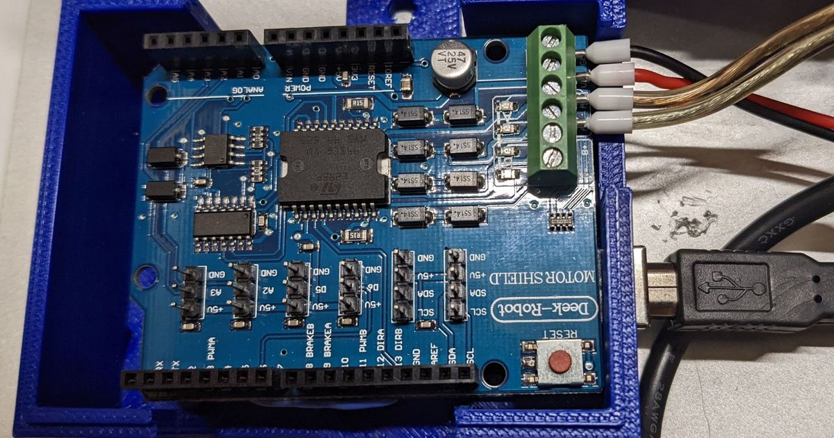 Arduino UNO case with room for L298 motor shield by Nebbish | Download ...