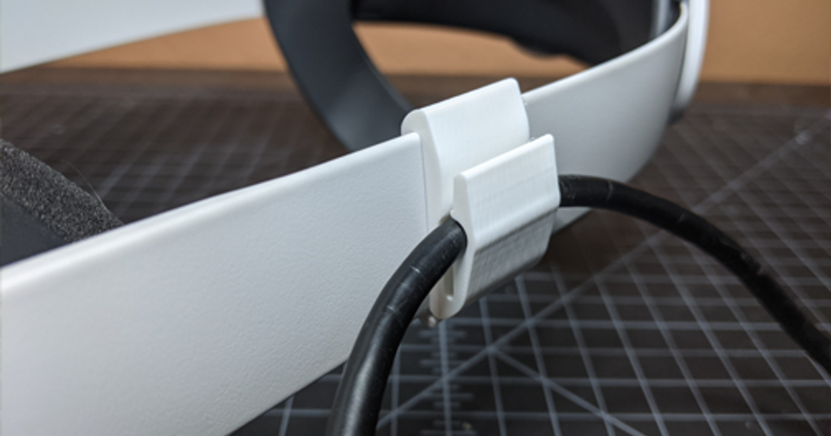 Quest 2 Elite Strap Cable Clip v2 by InventorIan | Download free STL ...