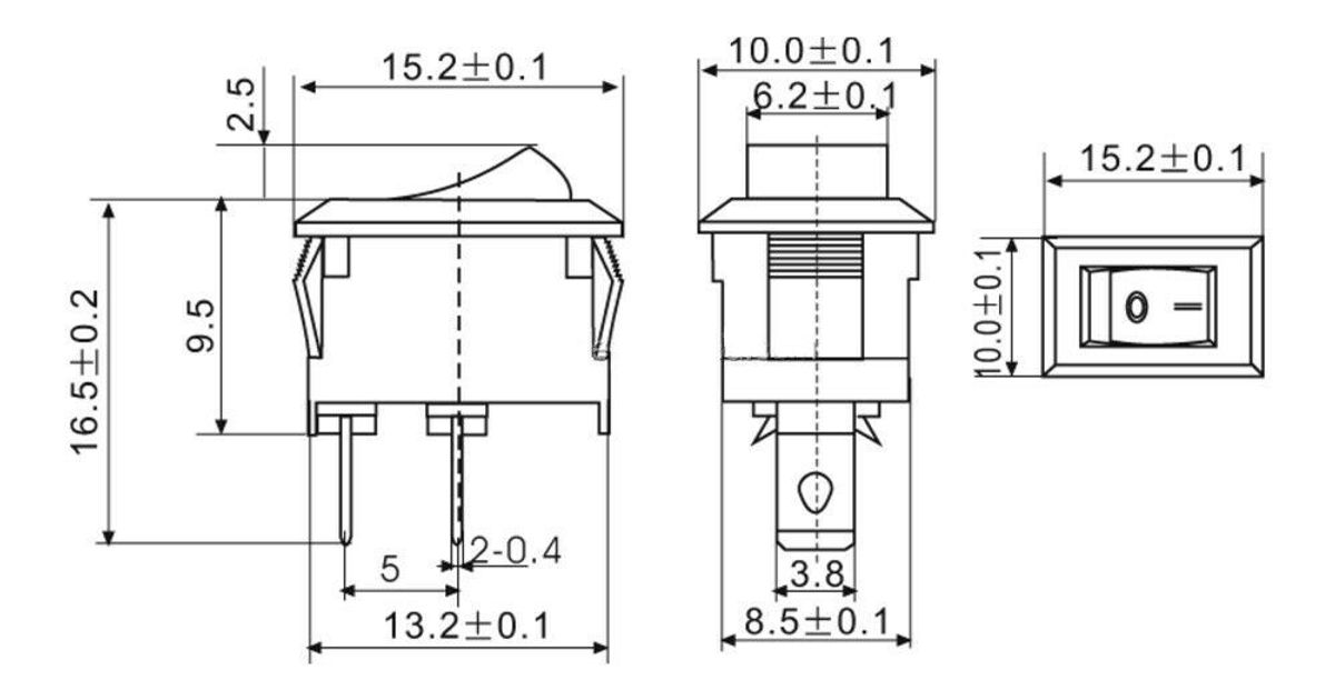 Three rocker switch with smaller 13.5mm x 9mm cutouts by Maksym ...