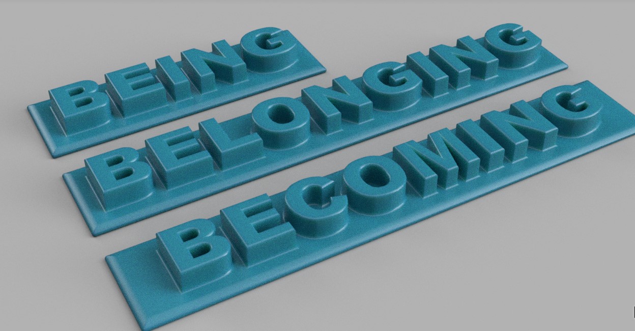 Belonging Being Becoming sign by Wings | Download free STL model ...