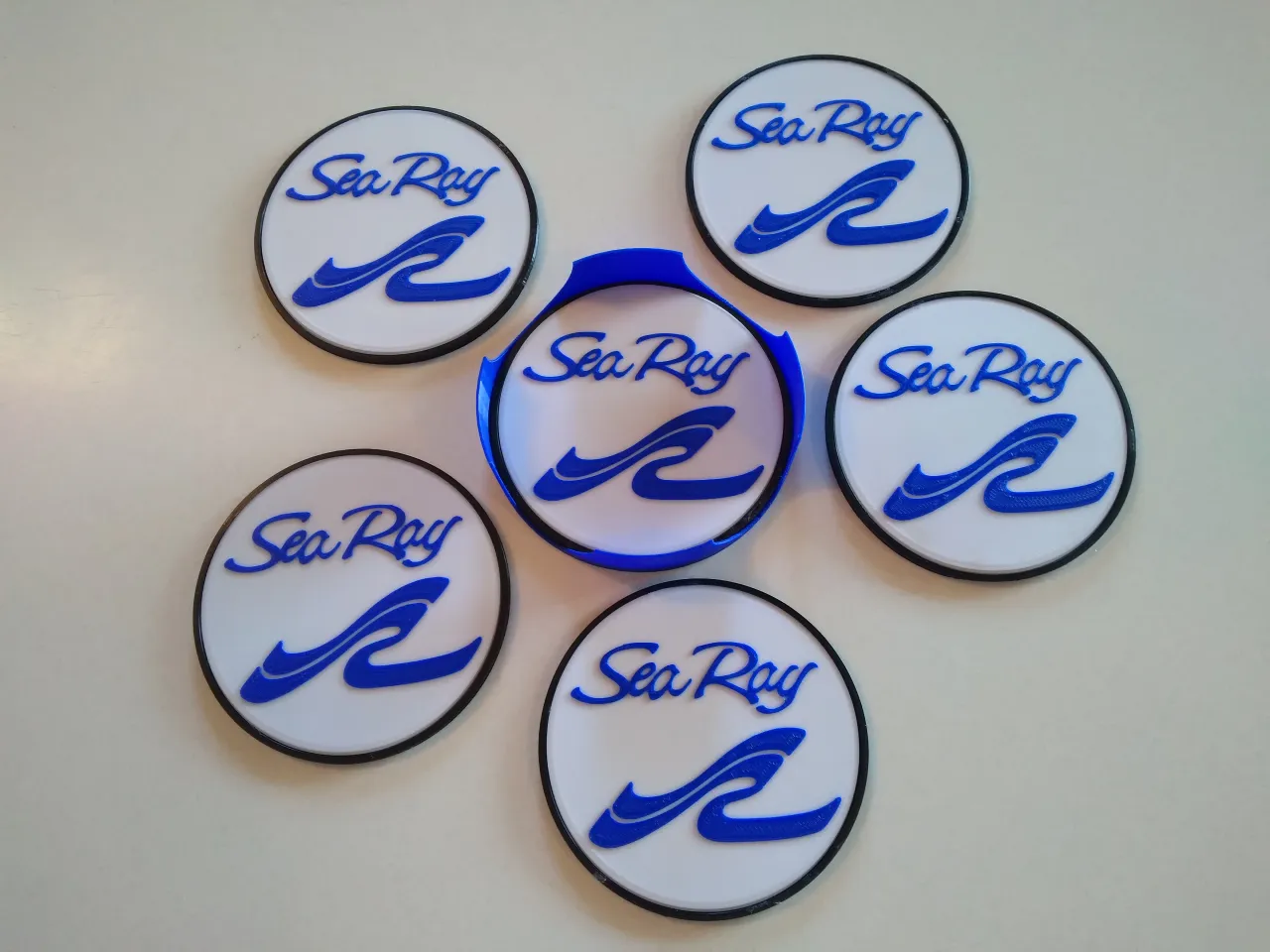 Sea Ray Logo SeaRay Coaster Set By MadP 3D | Download Free STL Model