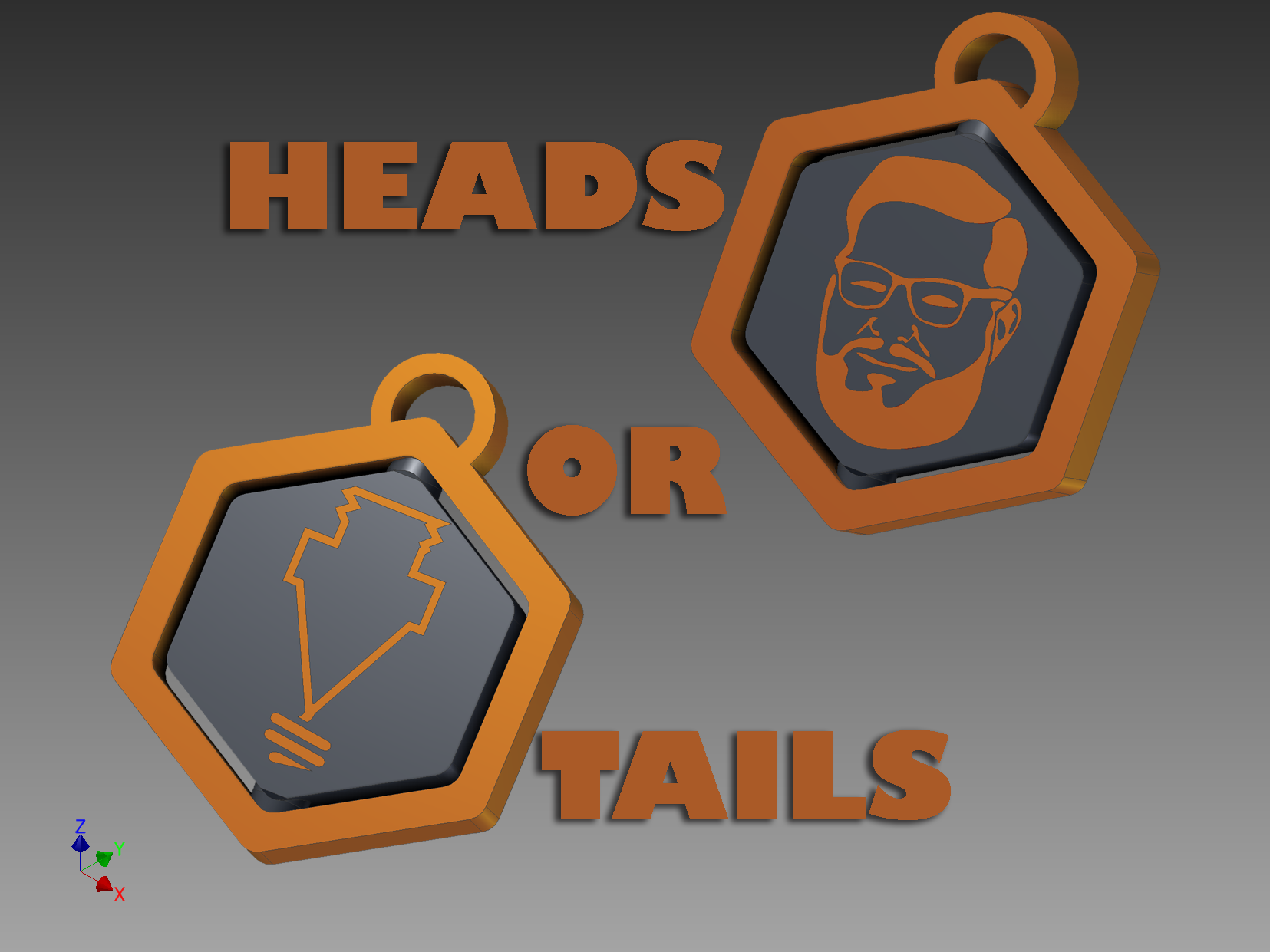 JOSEF PRUSA HEX HEADS-OR-TAILS SPINNER by biketiger | Download free STL ...