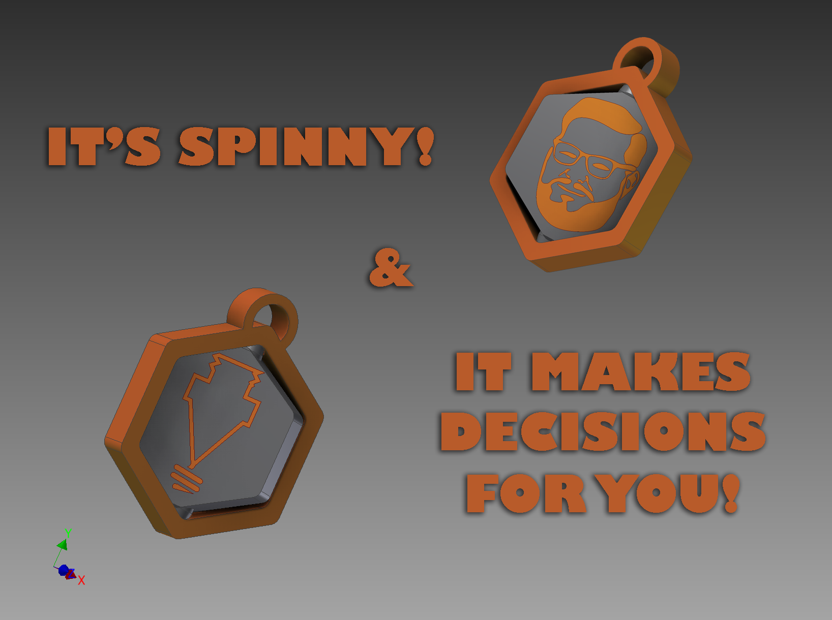 JOSEF PRUSA HEX HEADS-OR-TAILS SPINNER by biketiger | Download free STL ...