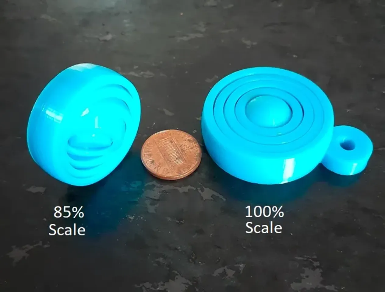 Concentric Rings Fidget (with or without center dome or keychain loop ...