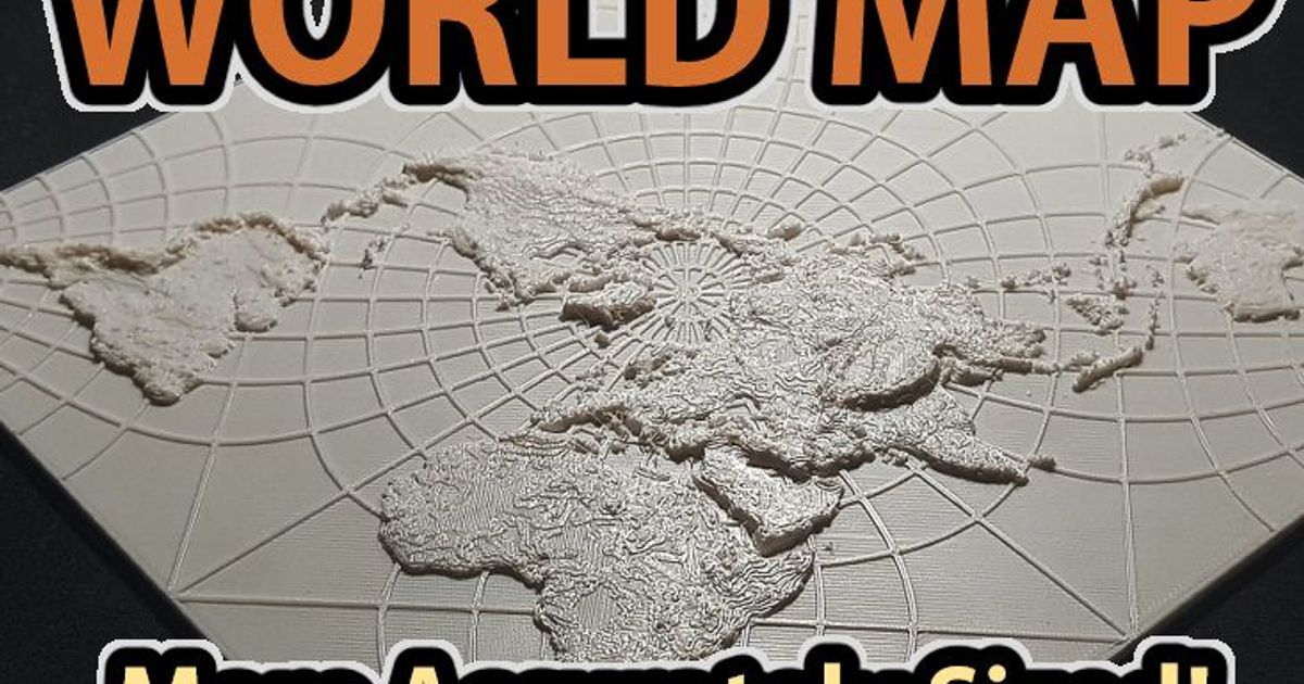 Less Distorted 3D World Map by Favmir | Download free STL model | Printables.com