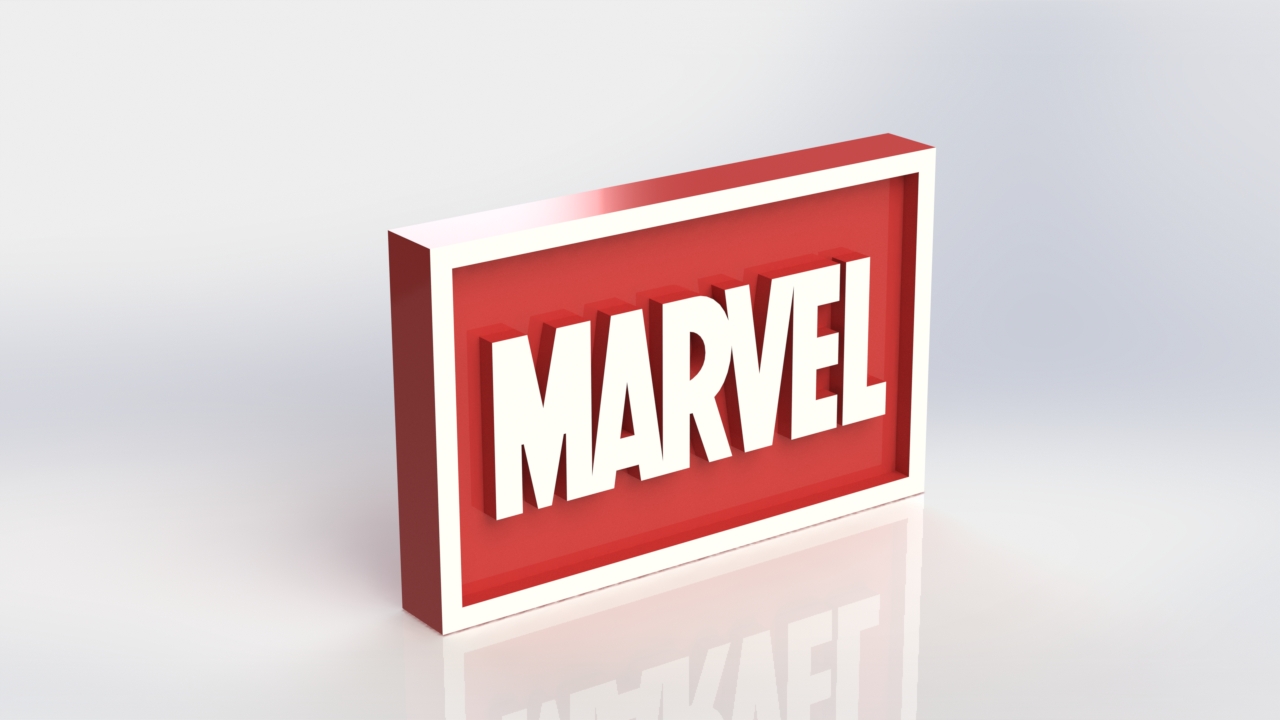Marvel Logo Plaque Rectangle by TAICED - Construyendo Ideas | Download ...