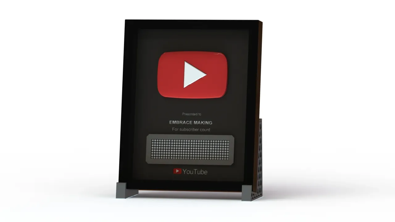RGB YouTube Play Button Award With Live Sub/View Count by Embrace ...