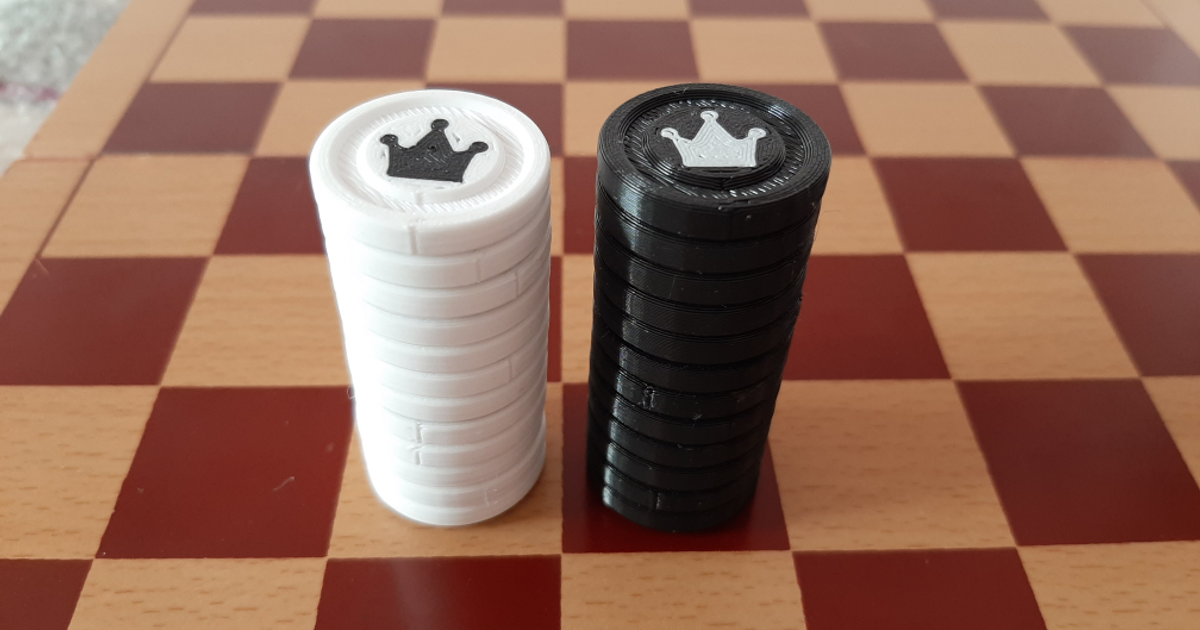 Checkers stackable 2 colors by DaVinci2000 | Download free STL model ...