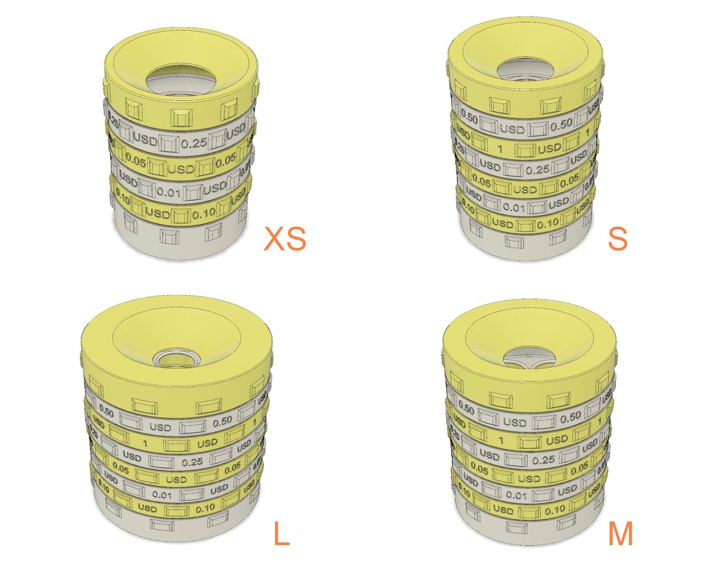 Sorting Piggy Bank USD EUR (XS size) by DaVinci2000 | Download free STL ...