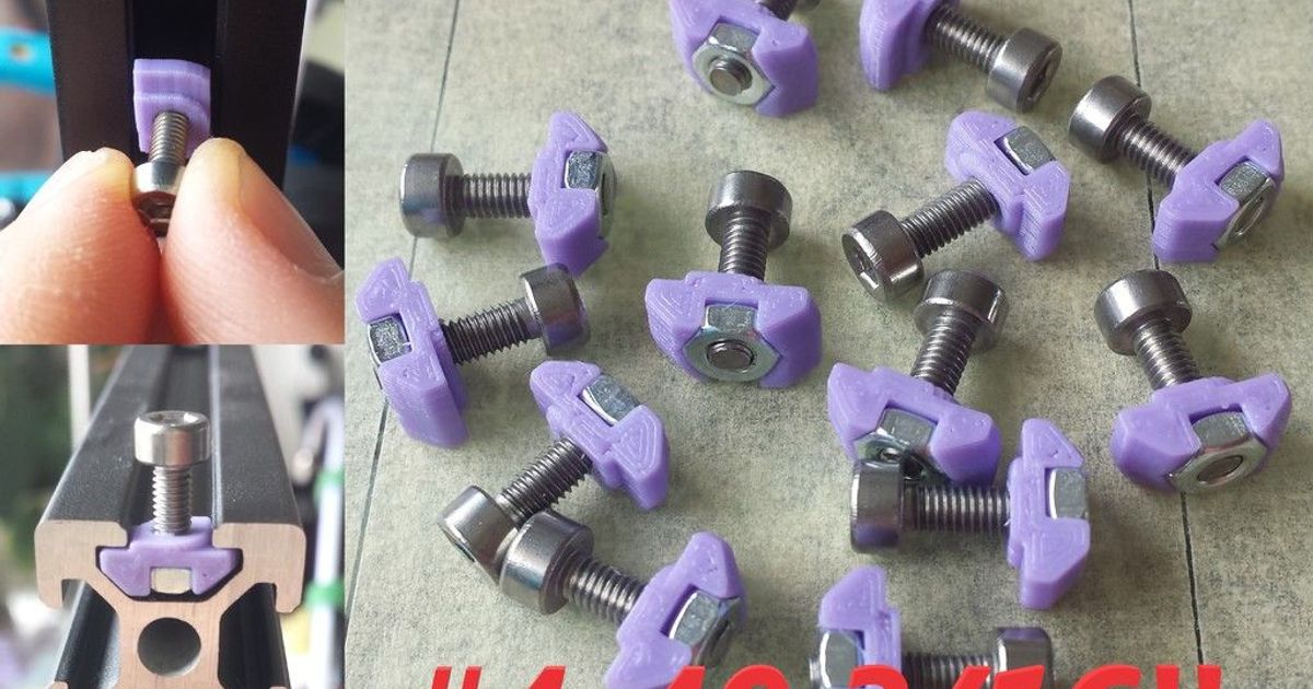 T-nut #4-40 x 3/16'' rotating V-Slot by DaVinci2000 | Download free STL ...