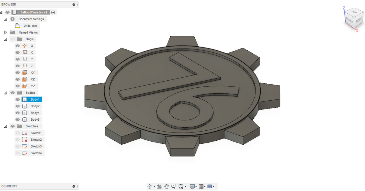 Fallout 76 Coaster (Multi Material) by TheGrantz3D | Download free STL ...