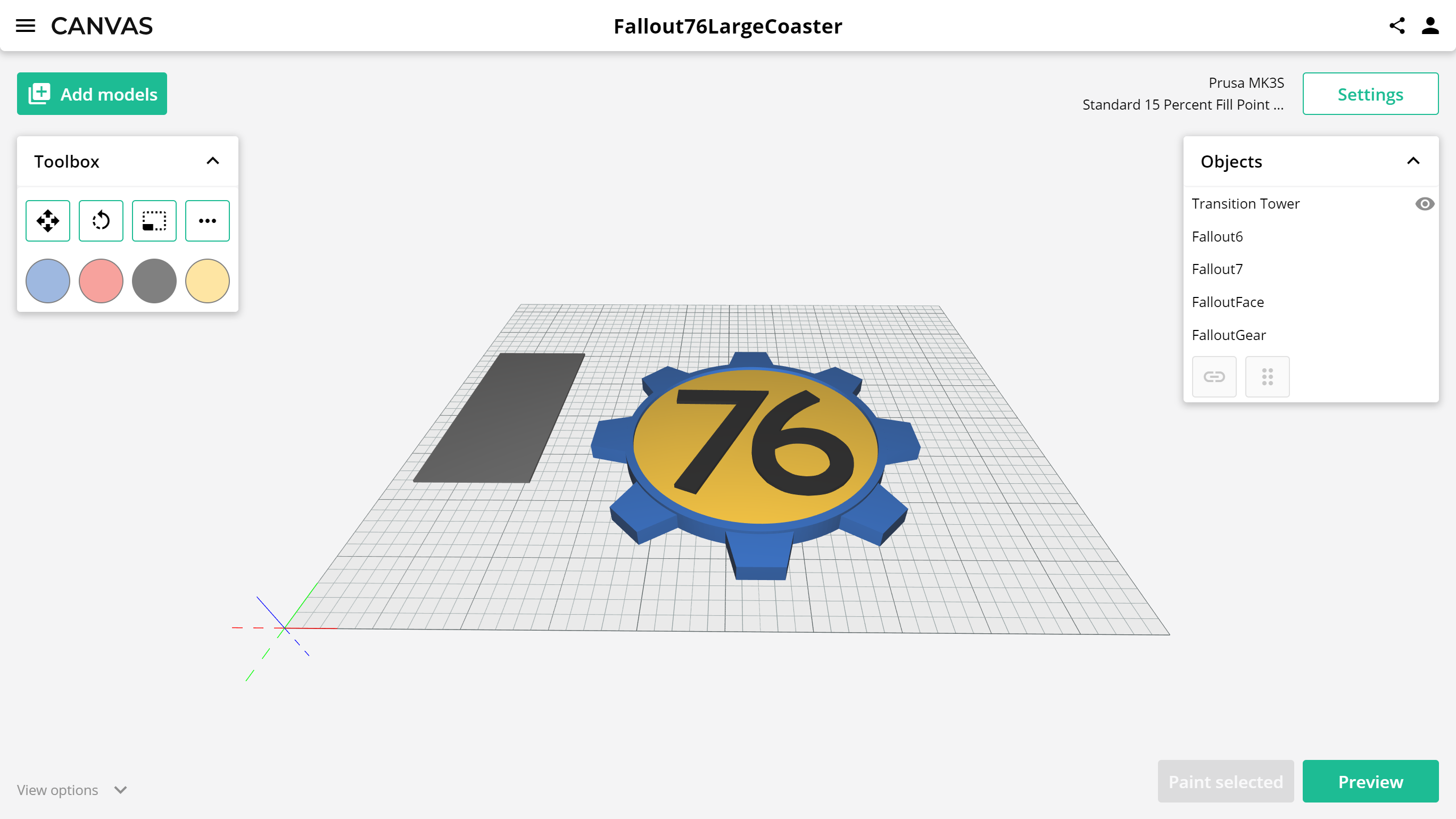 Fallout 76 Coaster (Multi Material) by TheGrantz3D | Download free STL ...