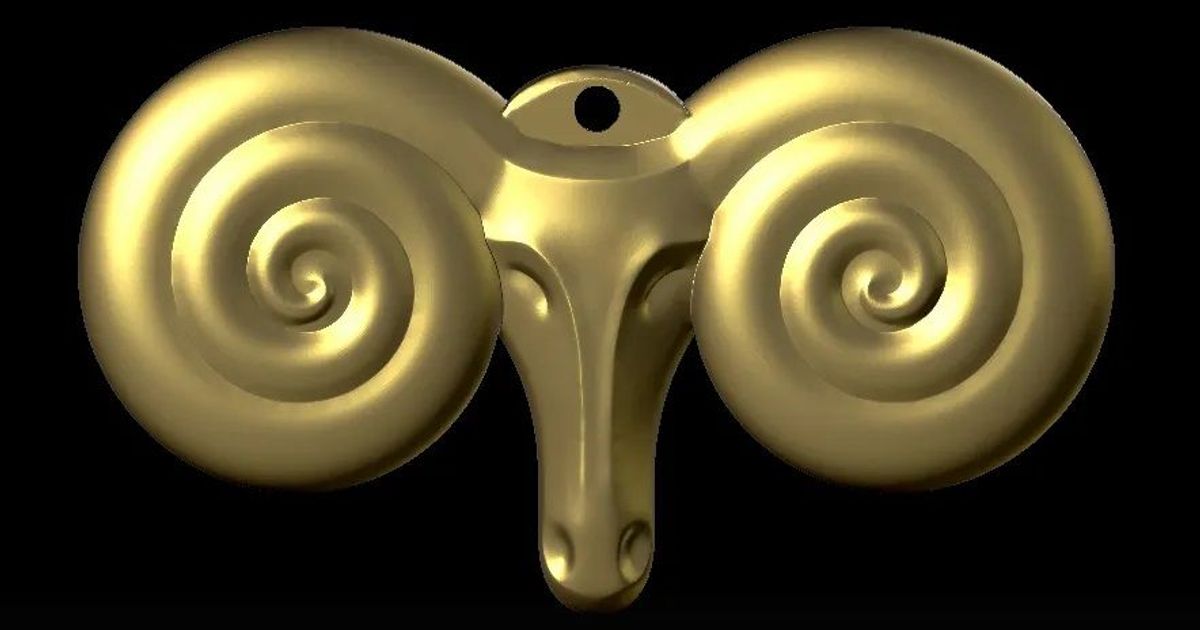 Aries Ram Pendant by Darius_sh | Download free STL model | Printables.com