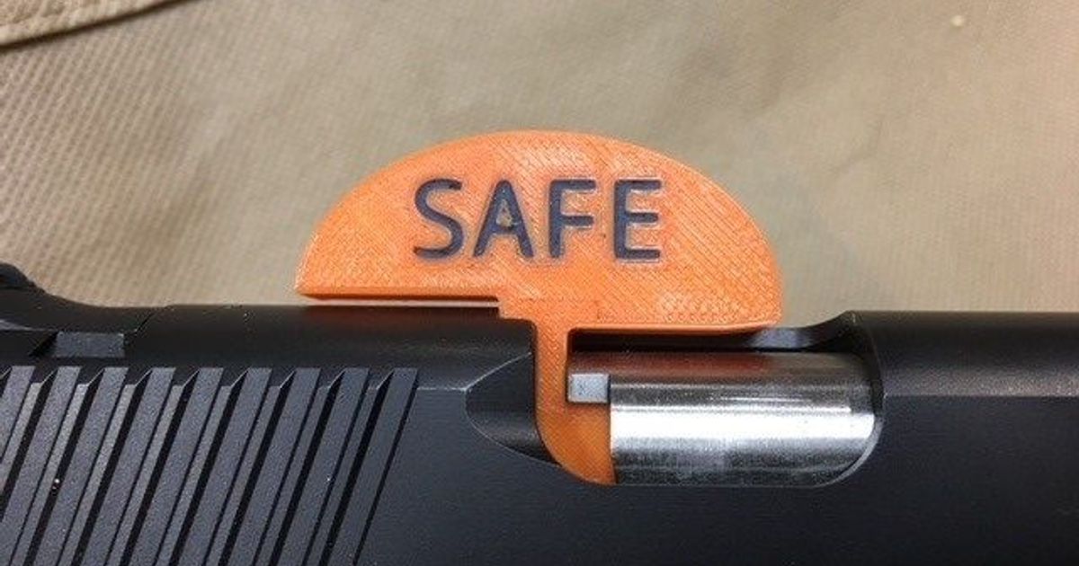 Chamber Flag "Safe" for 1911 .45 (v2) by BurgessG | Download free STL ...