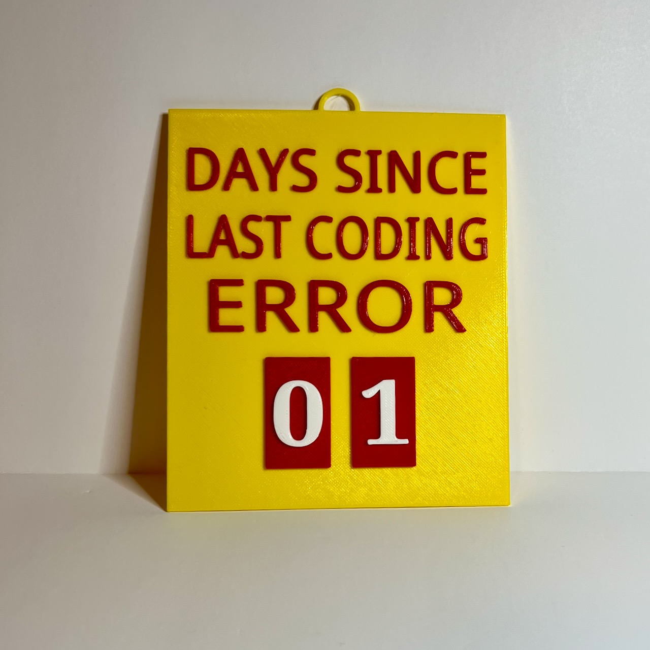 Days Since Last Coding Error sign por Jake | Descargar modelo STL ...