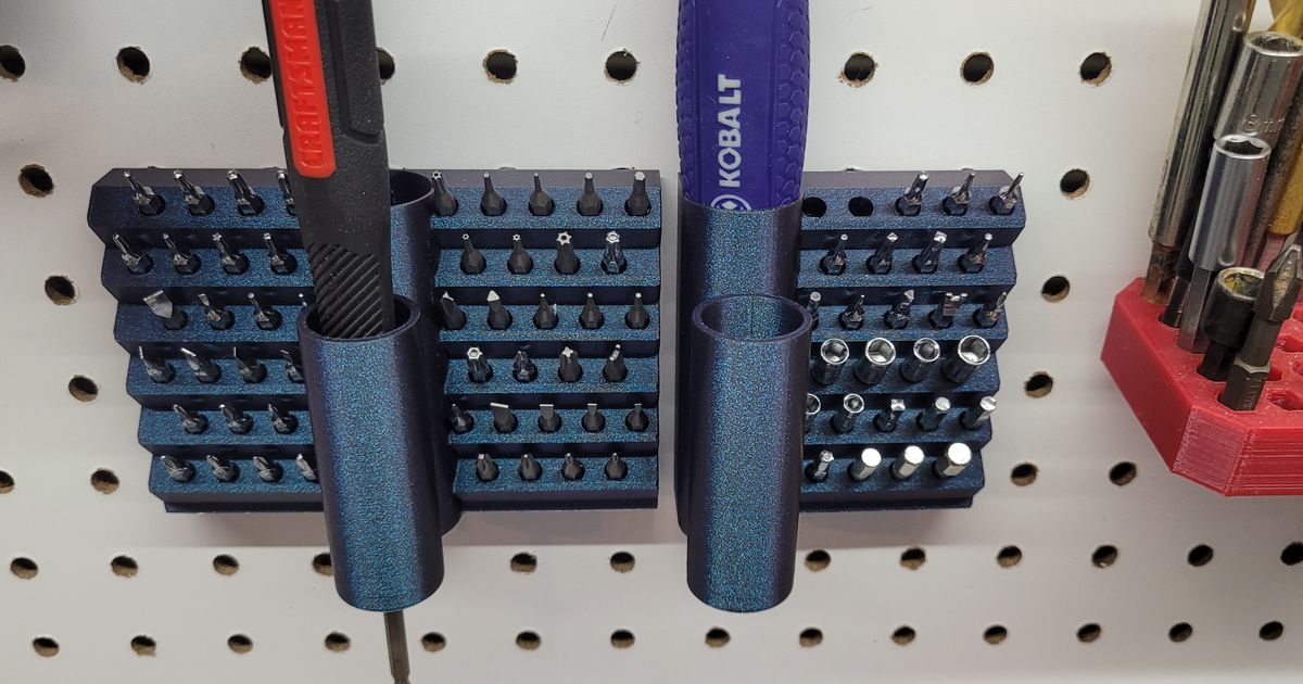 4mm Bit Holder w/ 2 Screw Driver Slots for Peg Board by Imburr ...