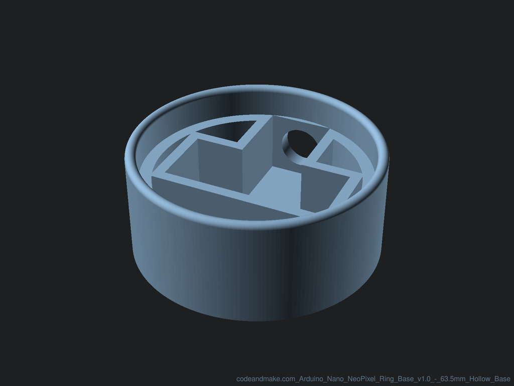 Arduino Nano NeoPixel Ring Base by Code and Make | Download free STL ...
